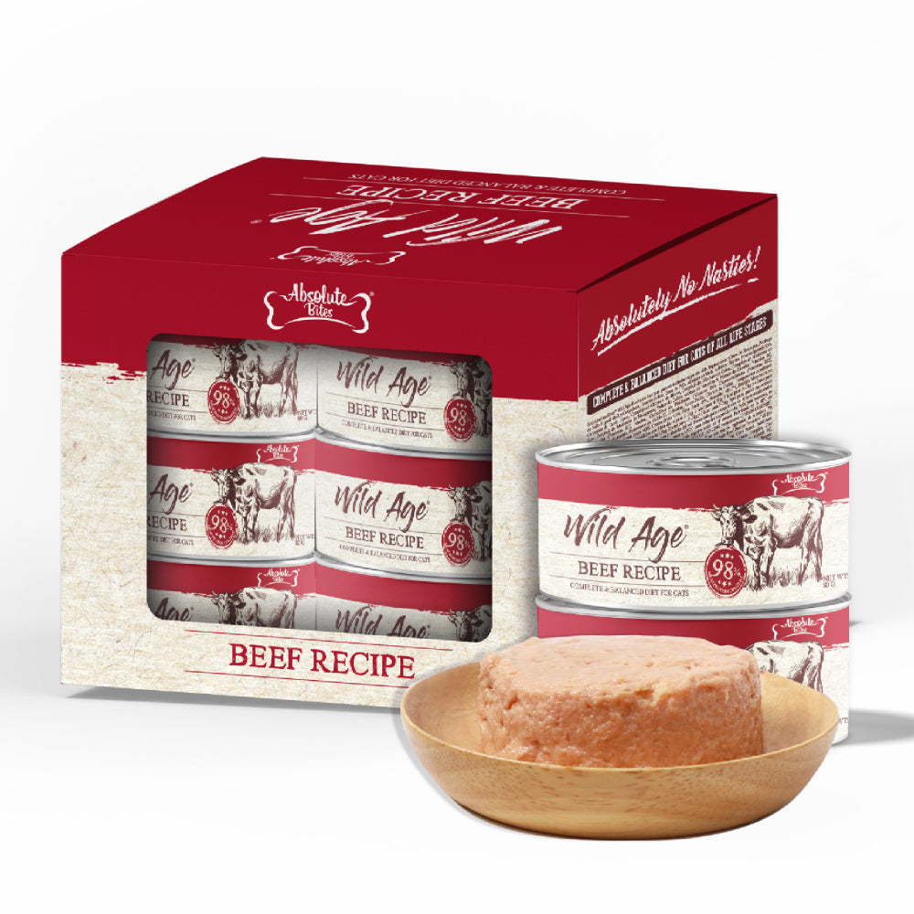 Absolute Bites Wild Age Cats Complete & Balanced Diet Beef Recipe (6 x