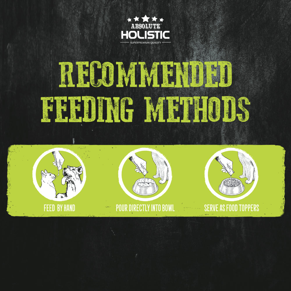 Absolute Holistic Cats & Dogs Liquid Puree Treats Salmon Bisque with G