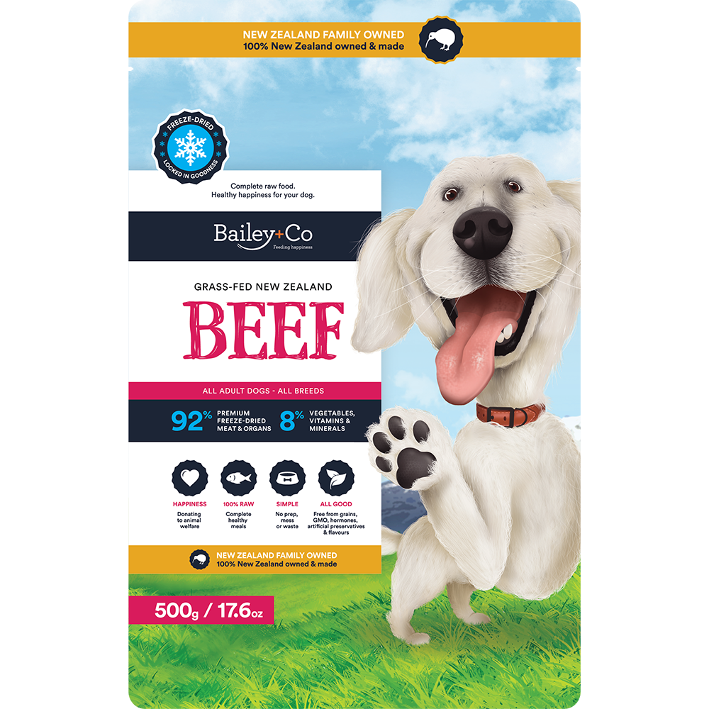 Bailey+Co Dog Freeze-Dried Grass-Fed New Zealand Beef 500g