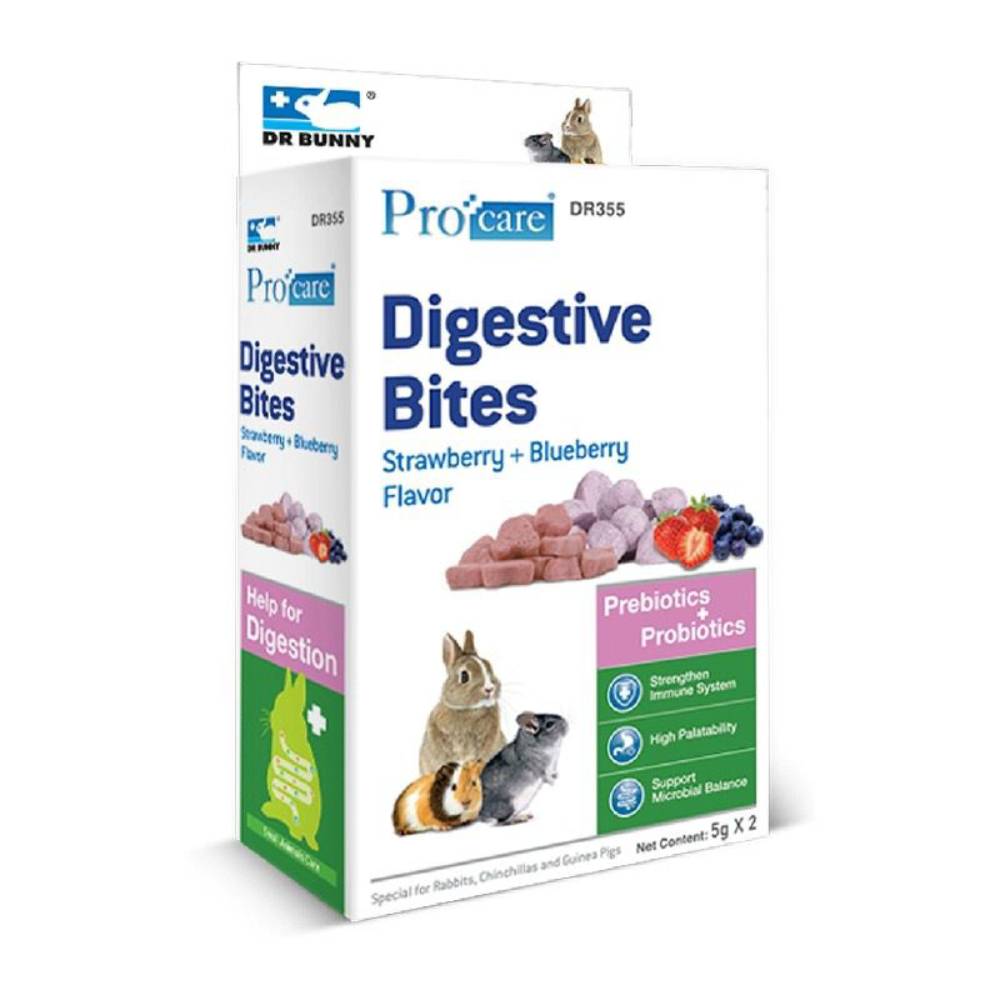 Dr Bunny Procare Digestive Bites Strawberry + Blueberry 10g