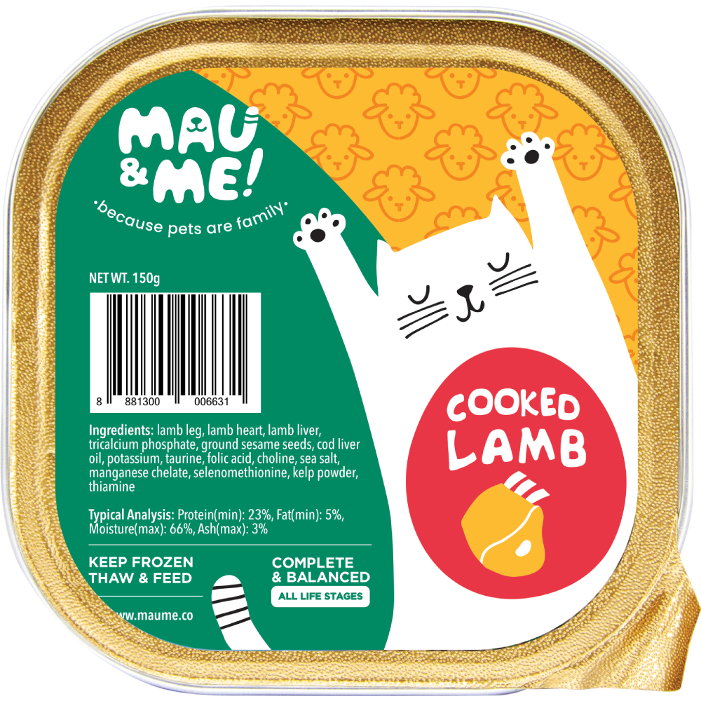 *FROZEN* Mau&Me! Cat Cooked Lamb Complete & Balanced 150g