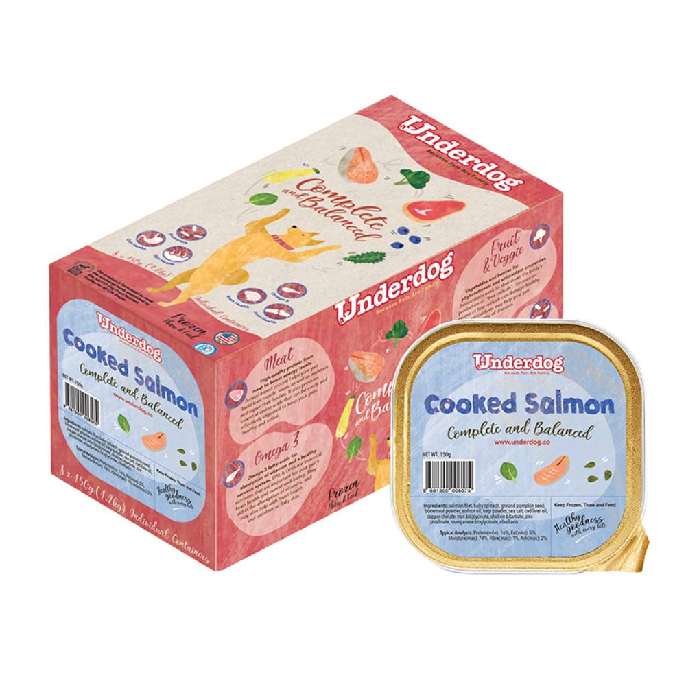 *FROZEN* Underdog Dog Cooked Salmon Complete and Balanced 1.2kg (150g