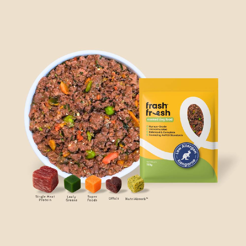*FROZEN* Frashfresh Cooked Dog Food Low-Allergen Kangaroo 2.25kg (15 x