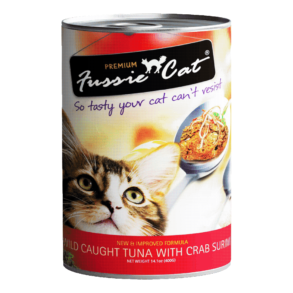 Fussie Cat Wild Caught Tuna with Crab Surimi 400g