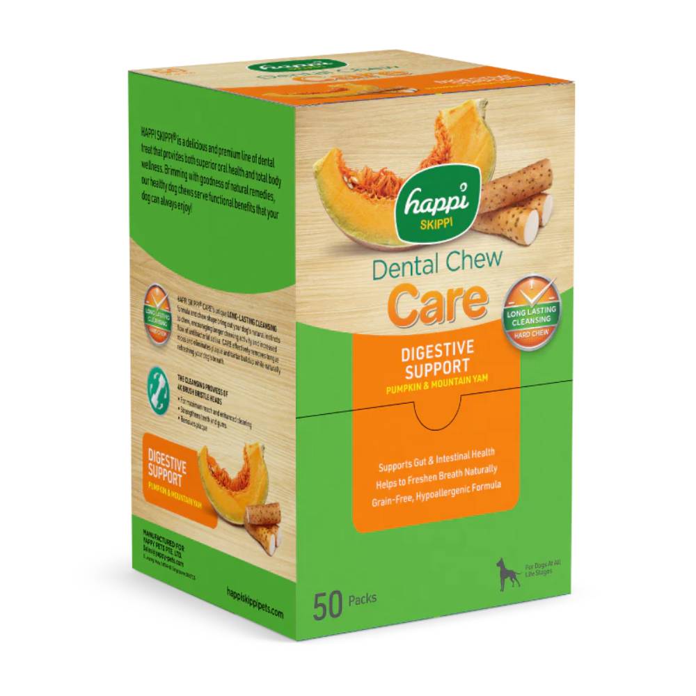 Happi Doggy Dental Chew Care Hard Chew Digestive Support Pumpkin & Mou