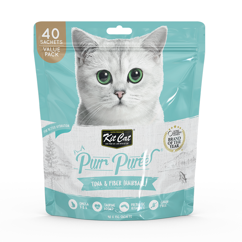 KitCat Purr Puree Value Pack Tuna & Fiber 600g (40 Sachets x 15g)