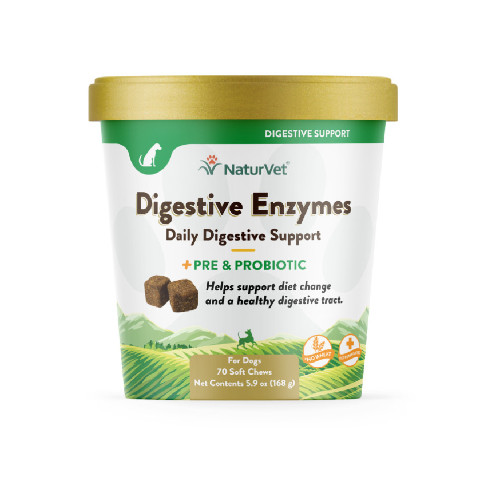NaturVet Digestive Enzymes Plus Probiotic 70cts