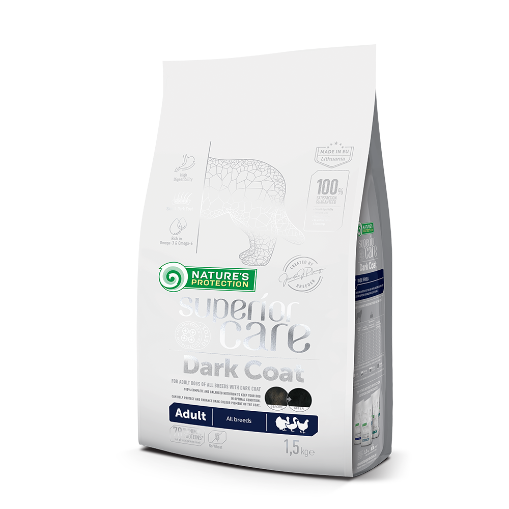 Nature's Protection Dog Superior Care Dark Coat Adult All Breed Poultr