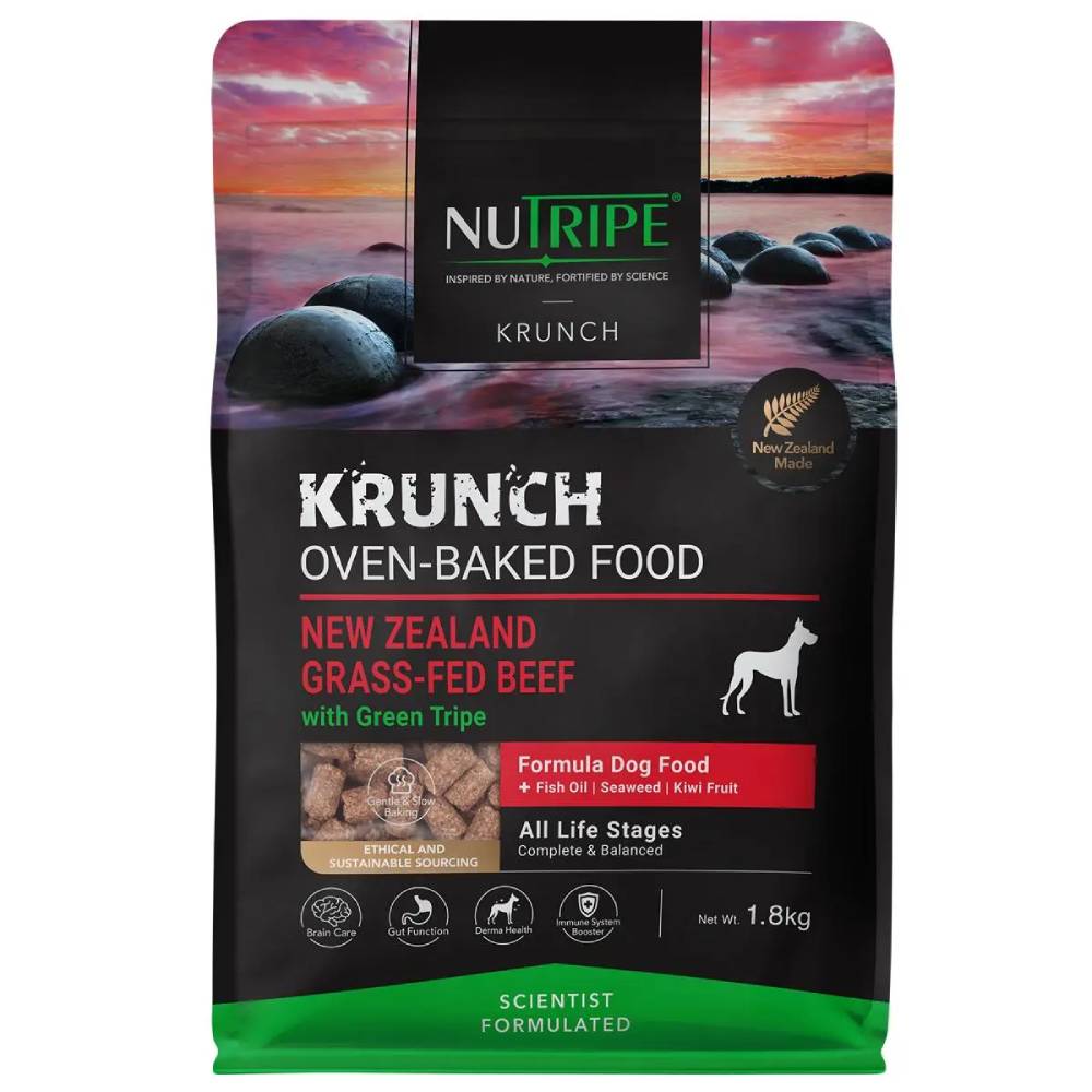 Nutripe Dog Krunch Oven-Baked NZ Grass-Fed Beef with Green Tripe 1.8kg