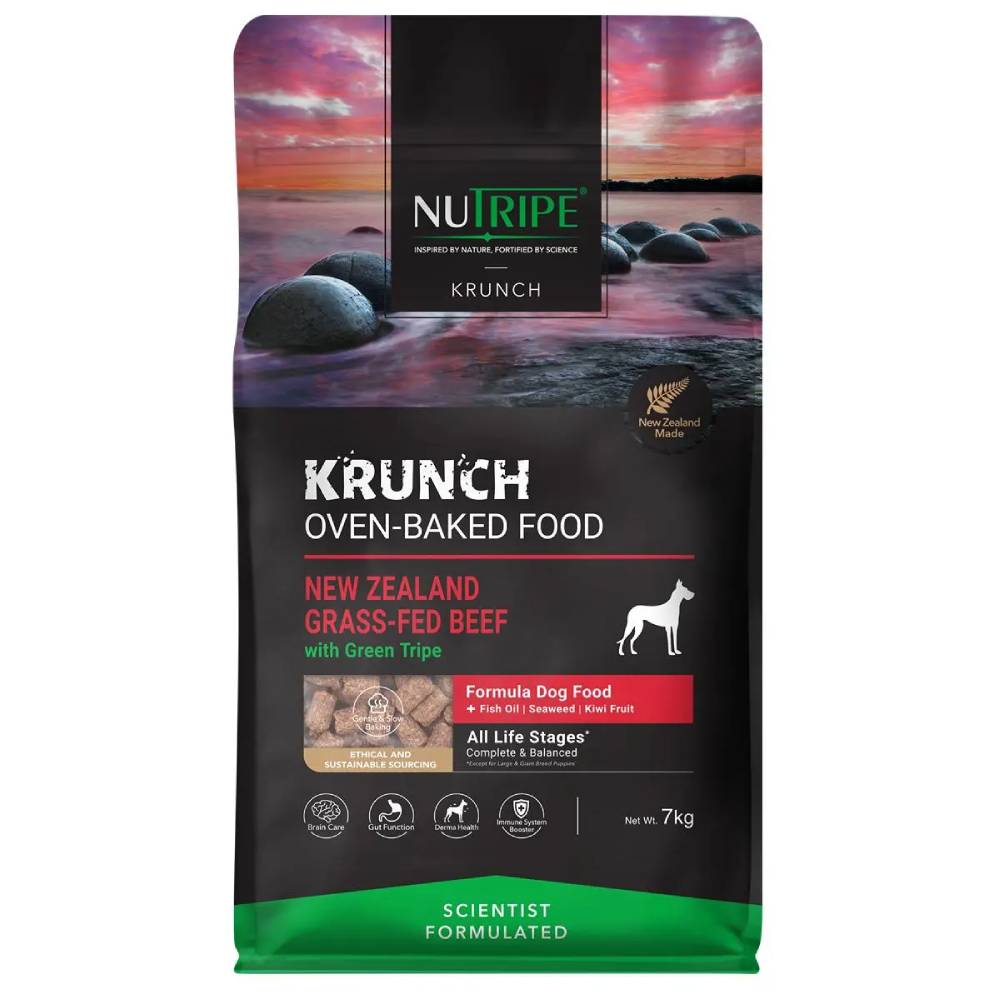 Nutripe Dog Krunch Oven-Baked NZ Grass-Fed Beef with Green Tripe 7kg