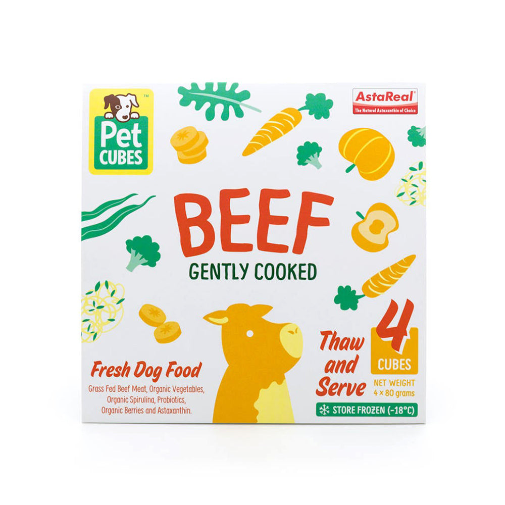 *FROZEN* PetCubes Dog Frozen Gently Cooked Beef 320g
