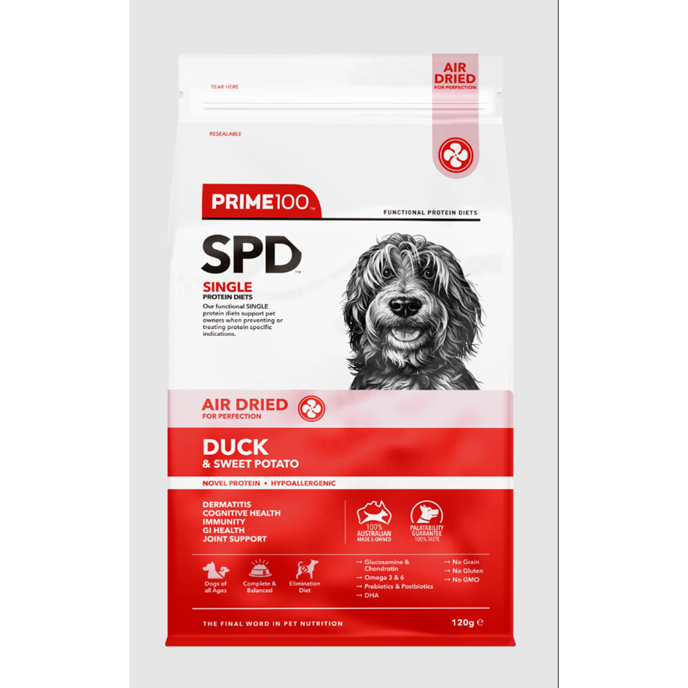 Prime100 Dog SPD - Air Dried Duck & Sweet Potato 120g