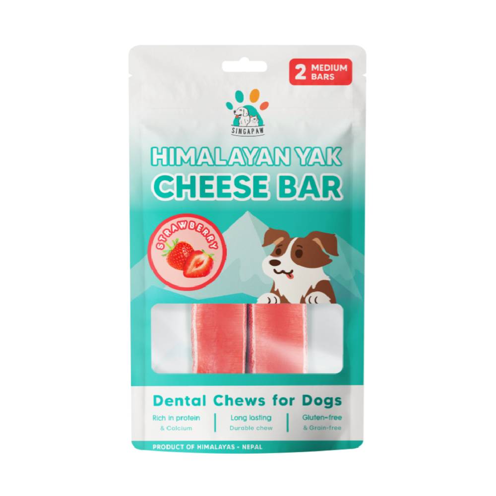 Singapaw Dog Himalayan Yak Cheese Bar Strawberry Medium 130g