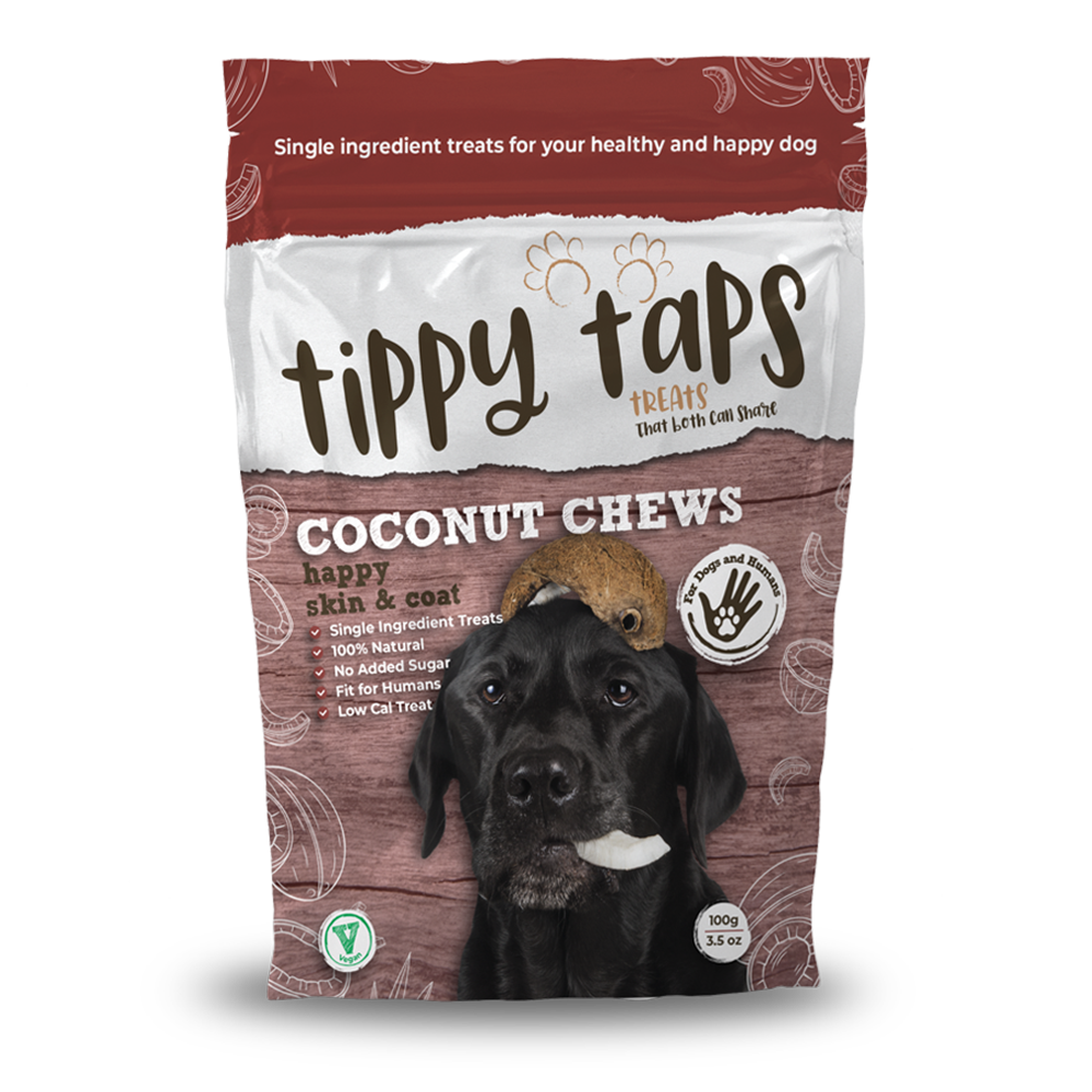 Tippy Taps Dog Treats Coconut Chews Happy Skin & Coat 100g