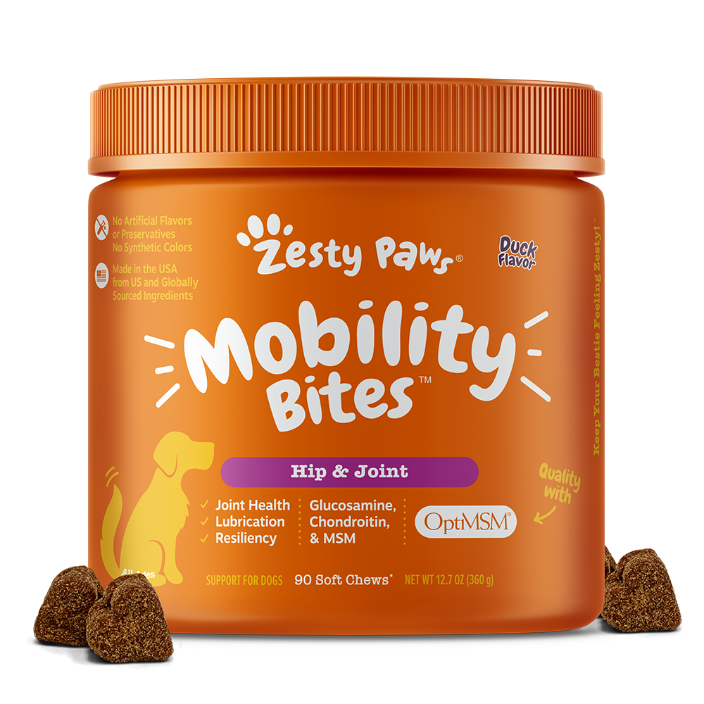 Zesty Paws Dog Mobility Bites Hip & Joint Duck 90soft chews