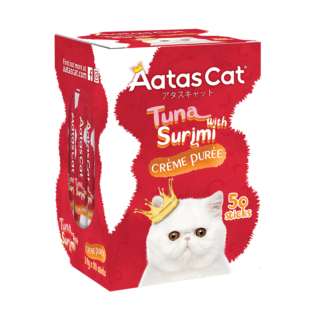 Aatas Cat Creme Puree Tuna with Surimi 14g x 50sachets