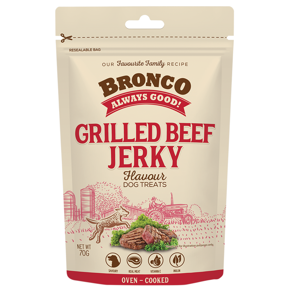 Bronco Dog Jerky Grilled Beef 70g