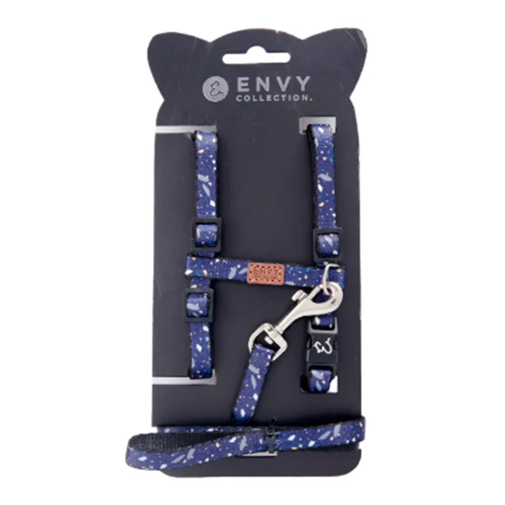 Envy Cat Harness Set Tropical Blue Terrazzo
