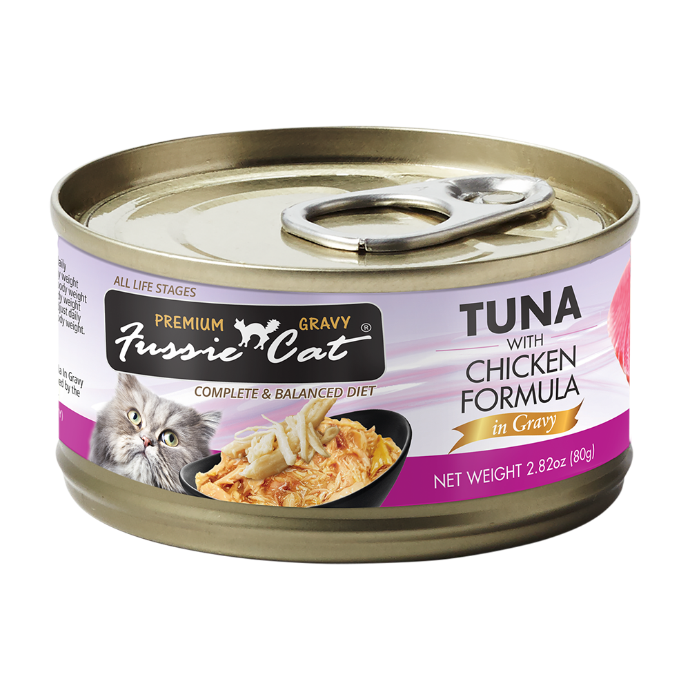 Fussie Cat Black Label Tuna with Chicken in Gravy 80g