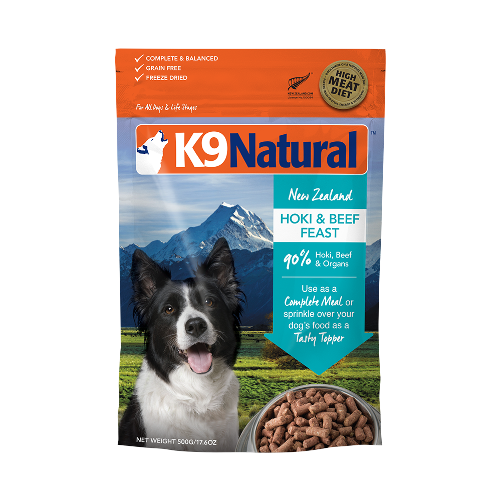 K9 Natural Dog Freeze Dried Hoki & Beef 500g ( EXPIRY 13 APR 2025 )
