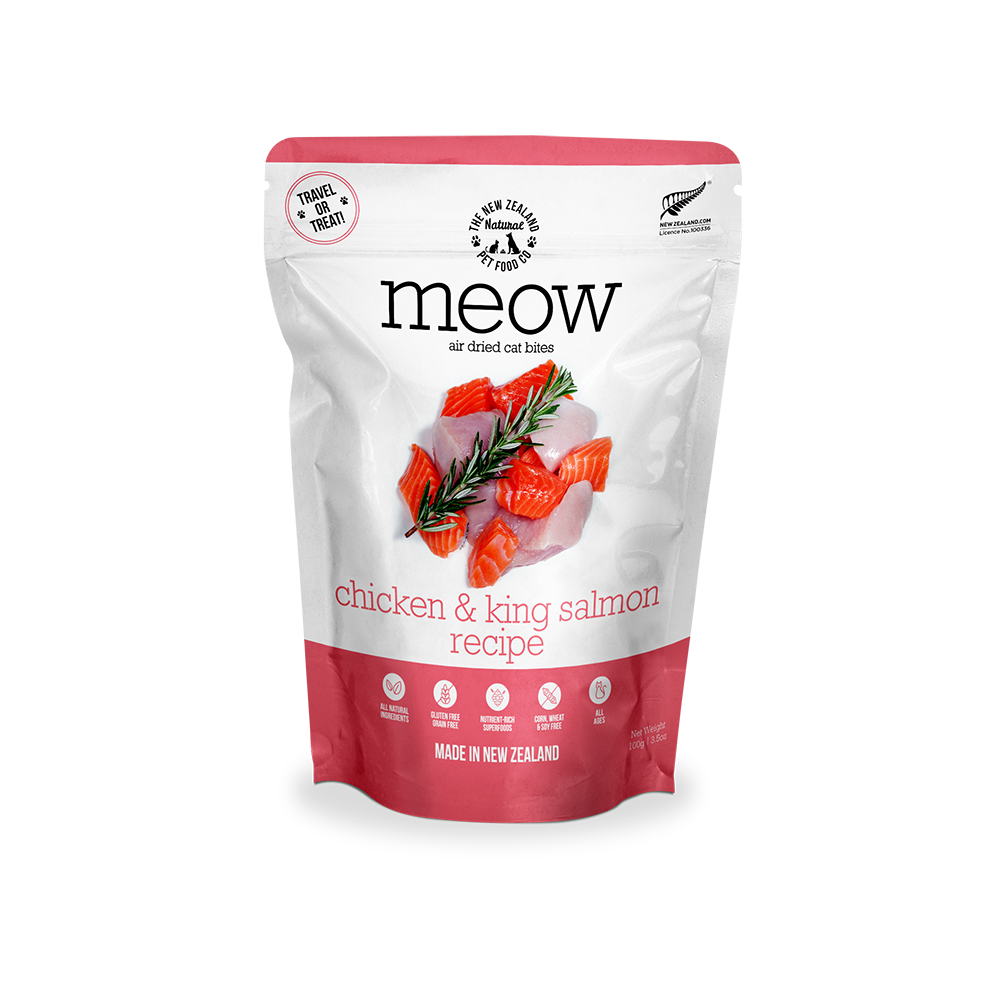 Meow Air-Dried Cat Treats Chicken & King Salmon 100g