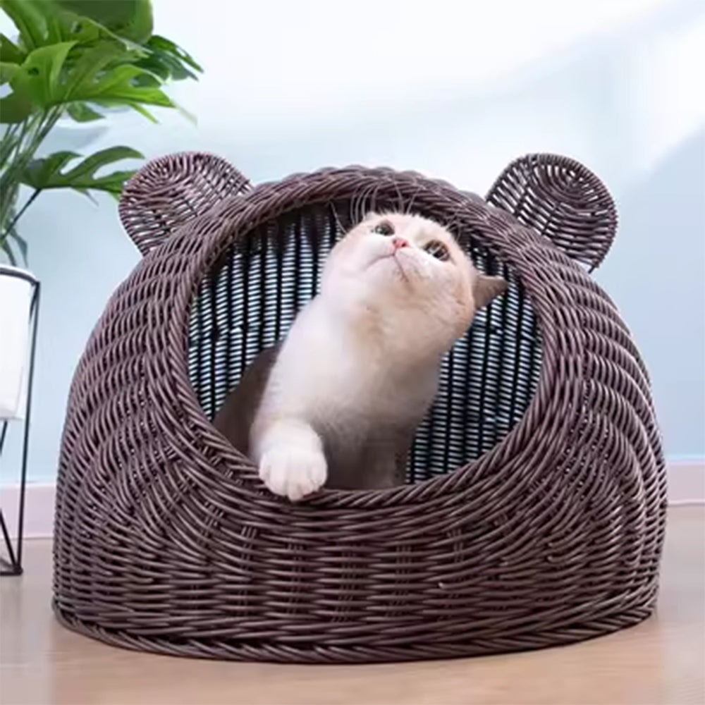Ohmypet Rattan Cat Nest - Large (L50cm x H38cm)