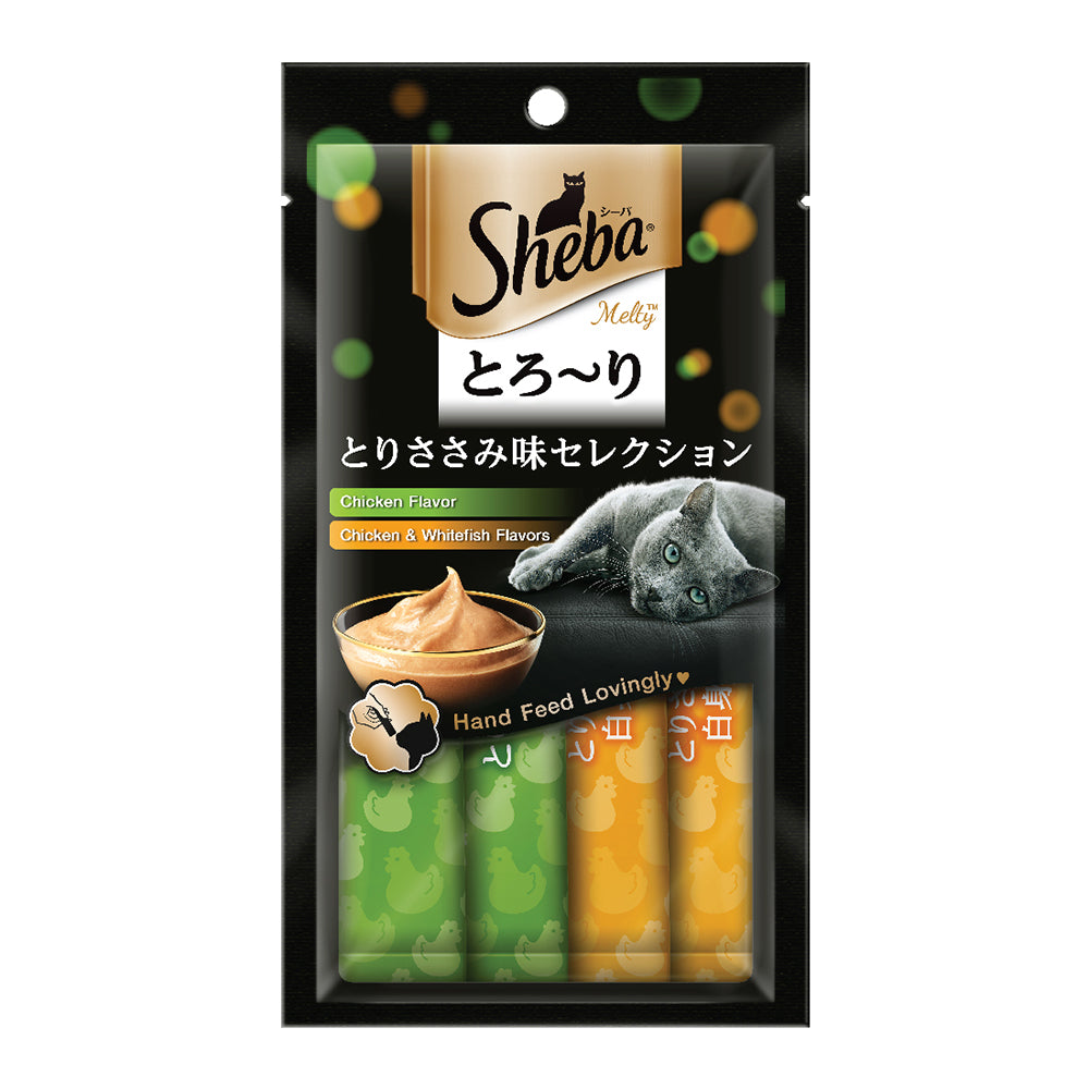 Sheba Melty Creamy Cat Treats Chicken Flavor and Chicken & Whitefish F