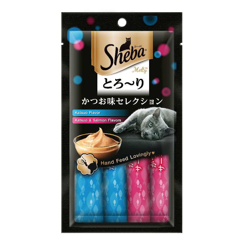 Sheba Melty Creamy Cat Treats Katsuo Flavour and Katsuo & Salmon Flavo