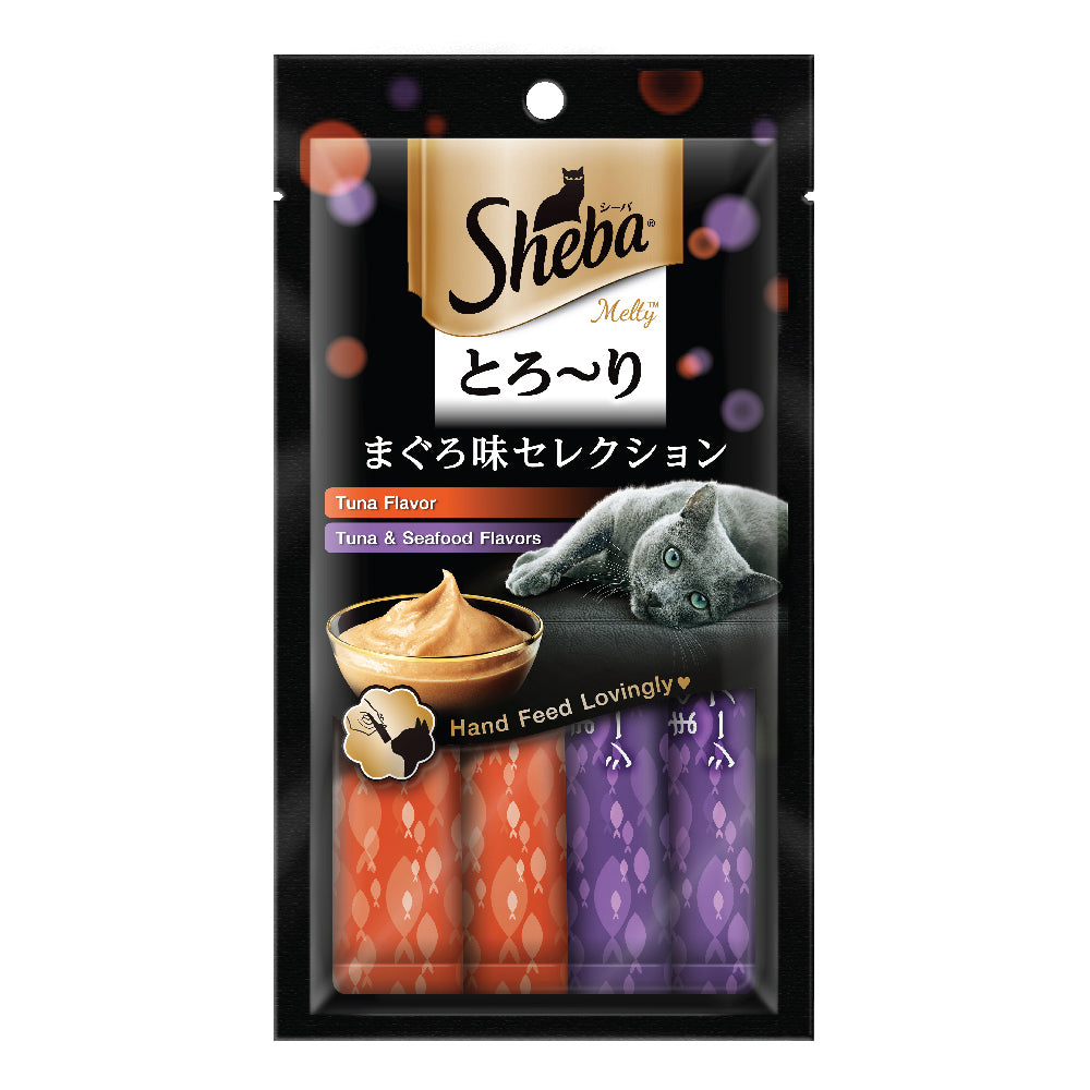 Sheba Melty Creamy Cat Treats Tuna Flavor and Tuna & Seafood Flavor 12